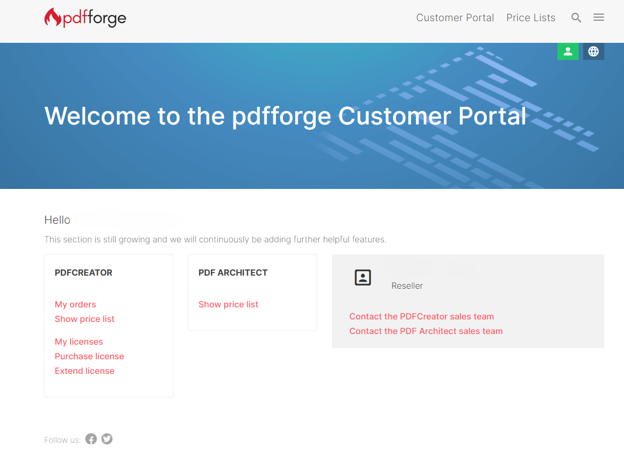 How do I access the PDFCreator license management?